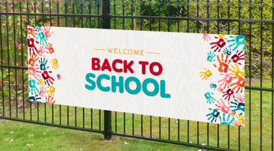 Welcome back to School, Paint Art Banner - Printed TodayPrinted Today
