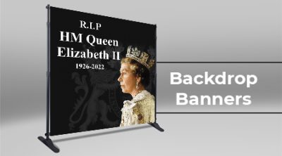 R.I.P Queen Funeral Backdrop Banner - Printed Today