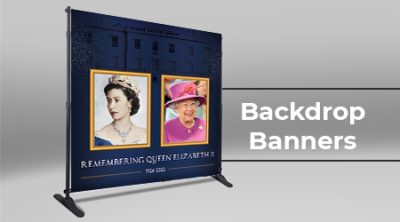 Remembering queen funeral Backdrop Banner - Printed TodayPrinted Today