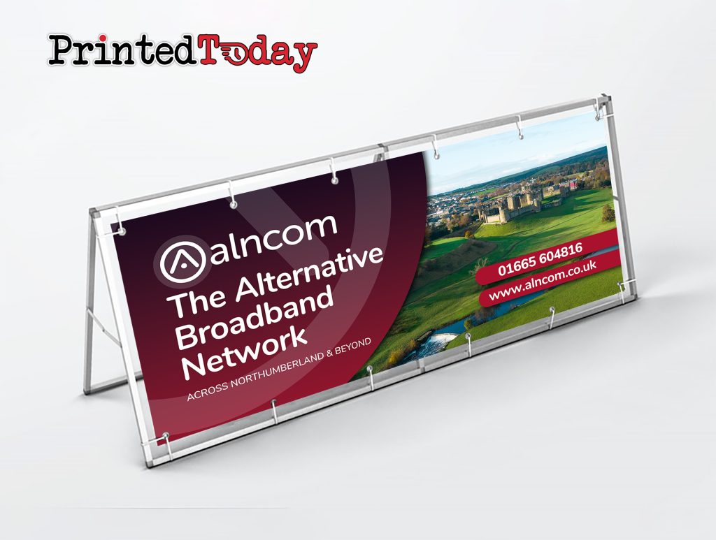 Outdoor Barrier Frame 1.5M x 0.7M (With Banner)Printed Today