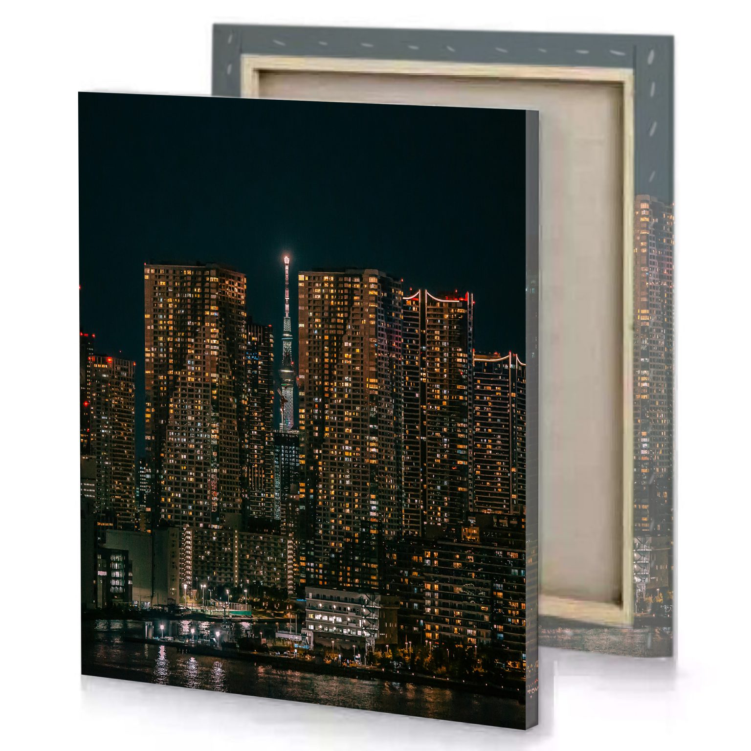 Sky Scrapers Night View Canvas - Printed Today