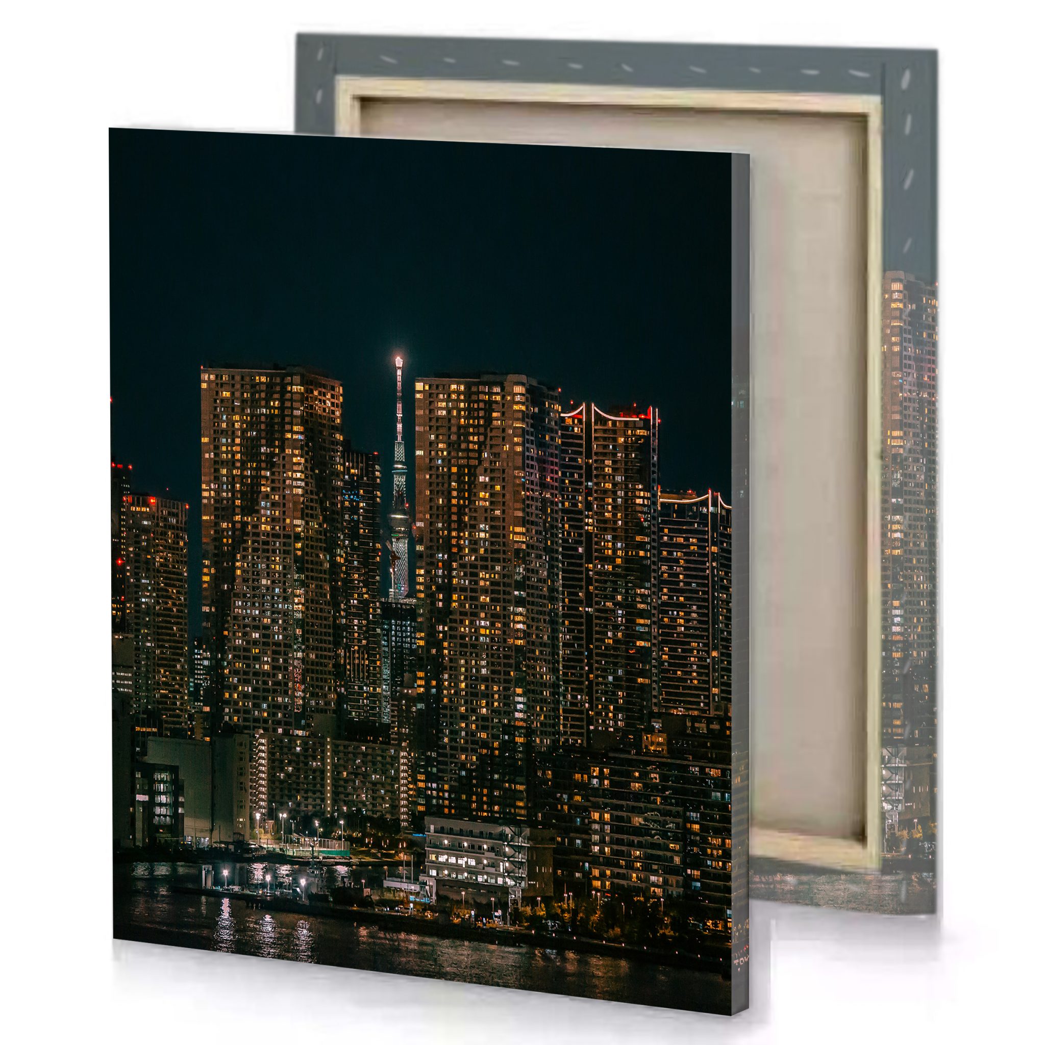 Sky Scrapers Night View Canvas - Printed TodayPrinted Today
