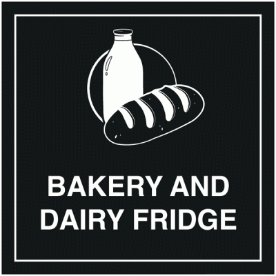 Bakery And Dairy Fridge Sign (With Symbol) - Printed TodayPrinted Today
