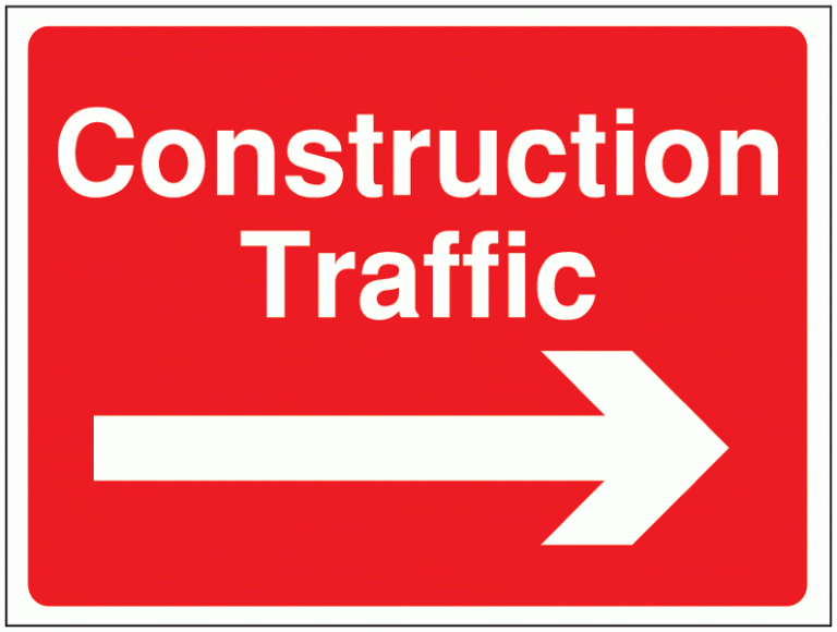 Construction Signs - Construction Traffic Arrow Right - Printed Today