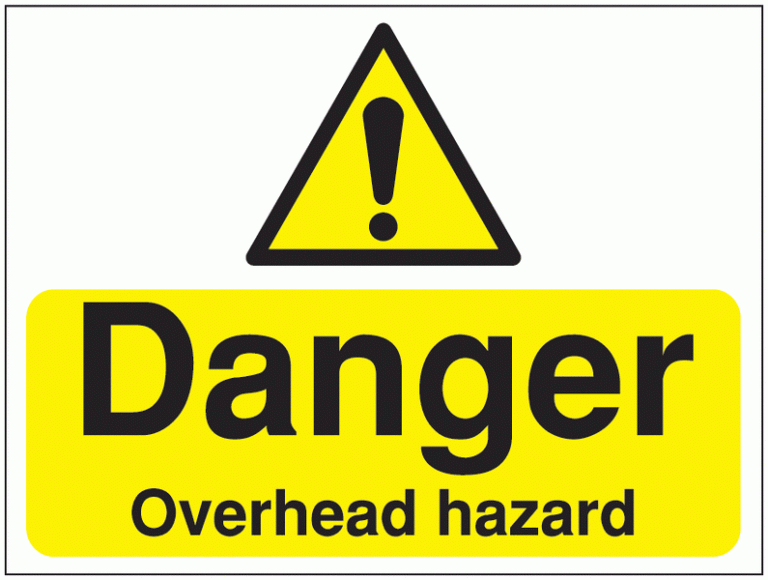 Construction Signs - Danger Overhead Hazard - Printed TodayPrinted Today