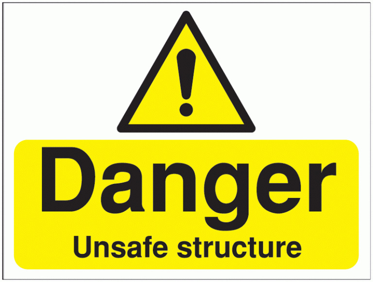 Construction Signs - Danger Unsafe Structure - Printed TodayPrinted Today