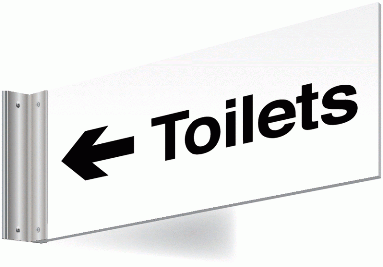 Double-Sided Directional Toilet Washroom Signs - Printed TodayPrinted Today