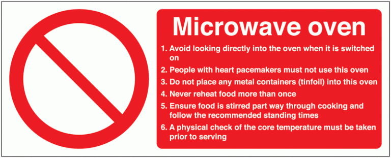 Microwave Oven Sign (With Symbol) - Printed Today