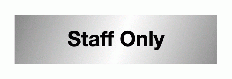 Staff Only Aluminium Door Signs - Printed TodayPrinted Today