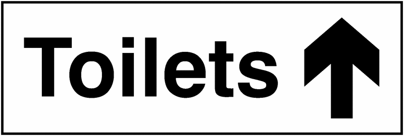 Toilets Up Arrow Washroom Signs 100 x 300 mm - Single - Printed ...