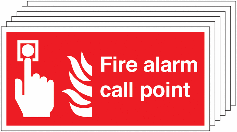 6-Pack Fire Alarm Call Point Signs - Printed TodayPrinted Today