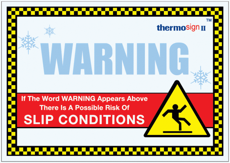Ice Warning Sign - Printed Today