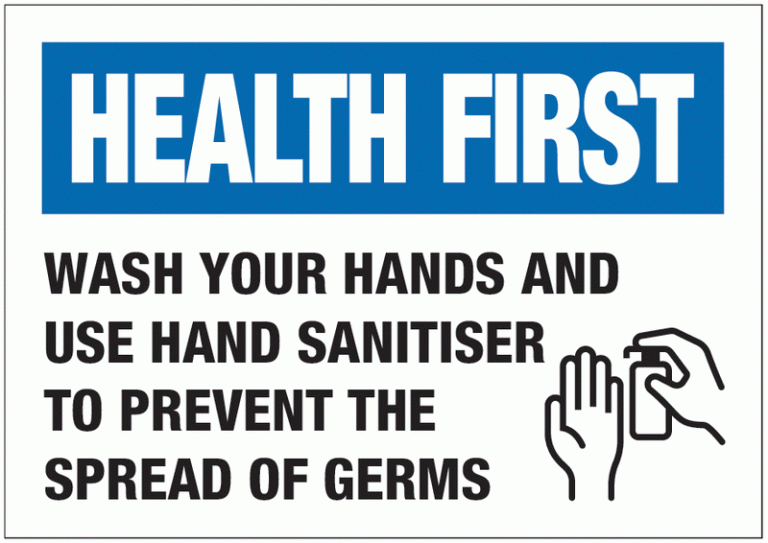 Wash Your Hands And Use Hand Sanitiser To Prevent The Spread Of Germs ...