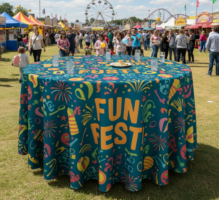 Custom Printed Fair & Festival Tablecloths & Covers - Printed ...