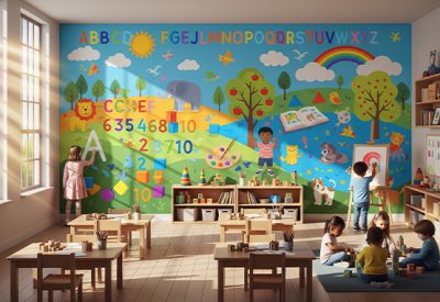 Nursery Classroom Wall Mural Printing - Printed TodayPrinted Today