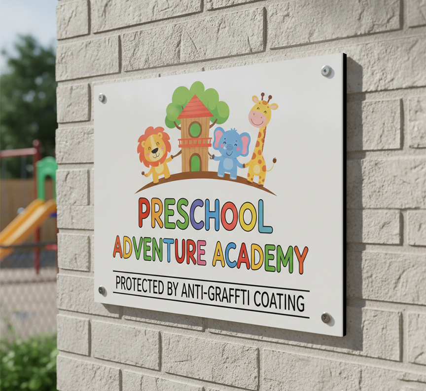 Preschool Anti-Graffiti Laminated Outdoor Signage - Printed Today