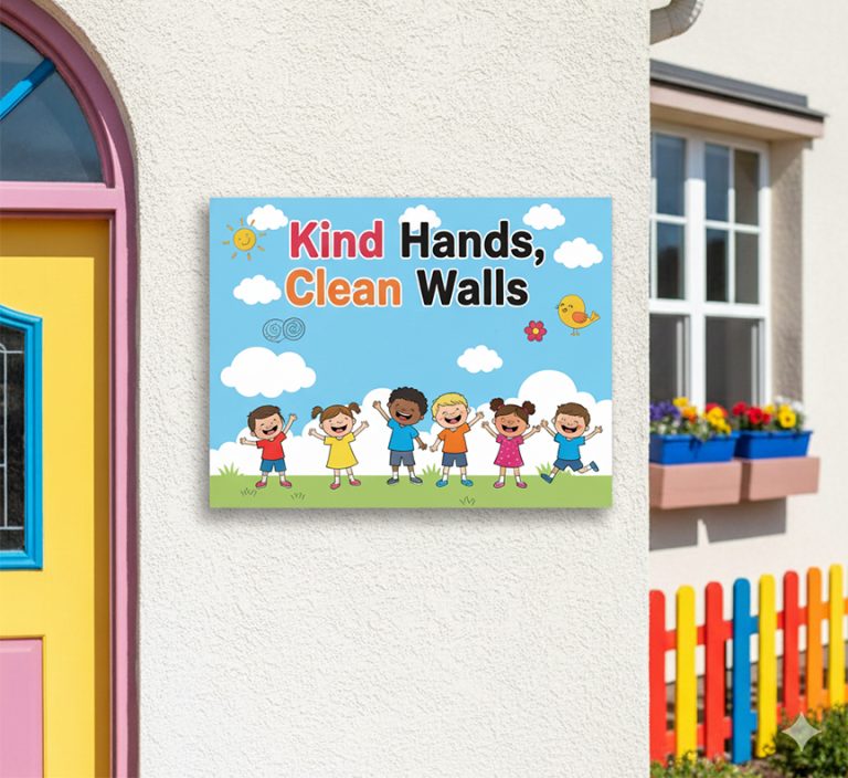 Preschool Anti-Graffiti Laminated Outdoor Signage - Printed Today