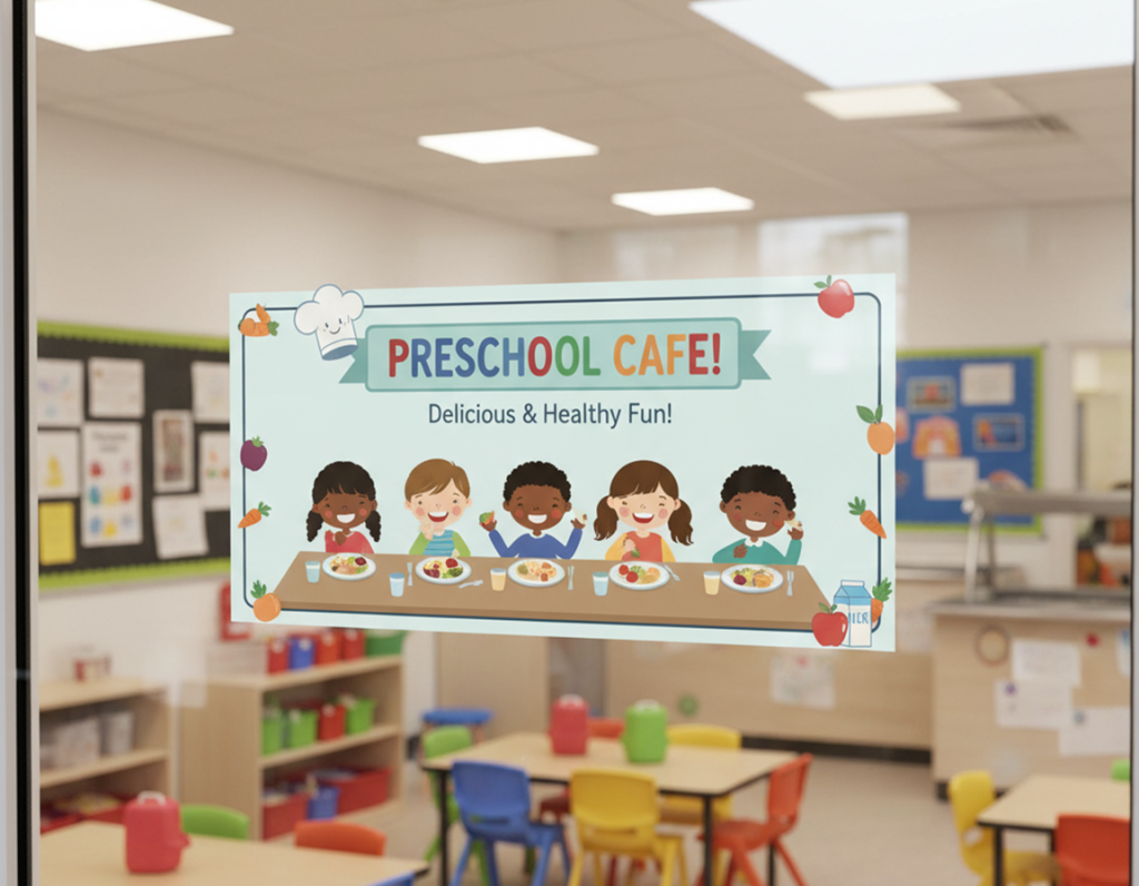 Preschool Cafeteria Window Graphics Printing - Printed Today