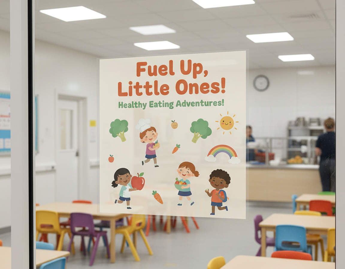 Preschool Cafeteria Window Graphics Printing - Printed Today