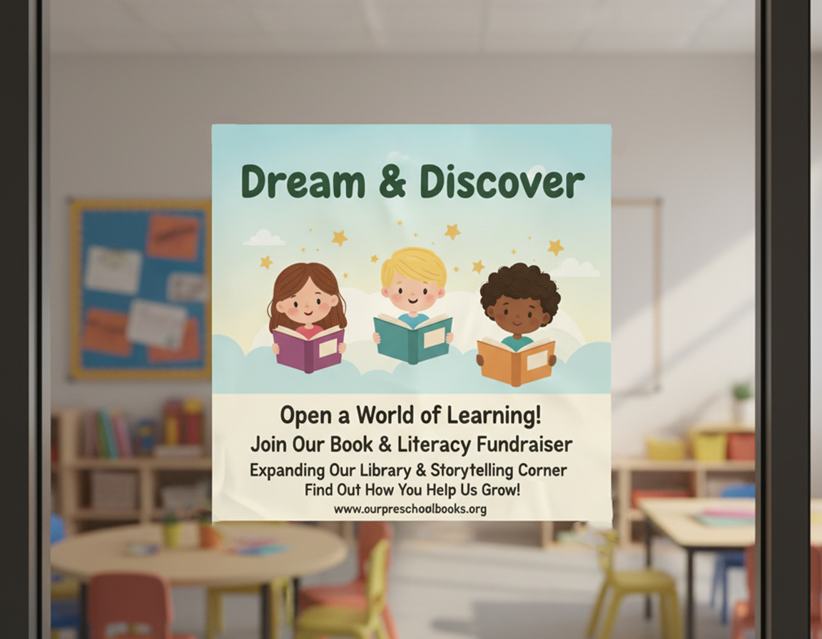 Kindergarten Fundraising Window Graphics Printing - Printed Today