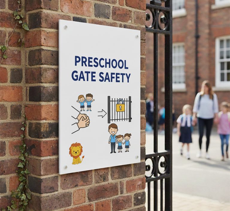 Kindergarten Gate Safety Signs Printing - Printed Today