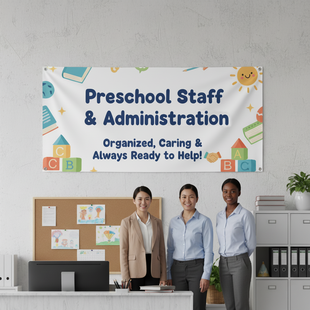 Preschool Staff & Administration Banner Printing - Printed Today