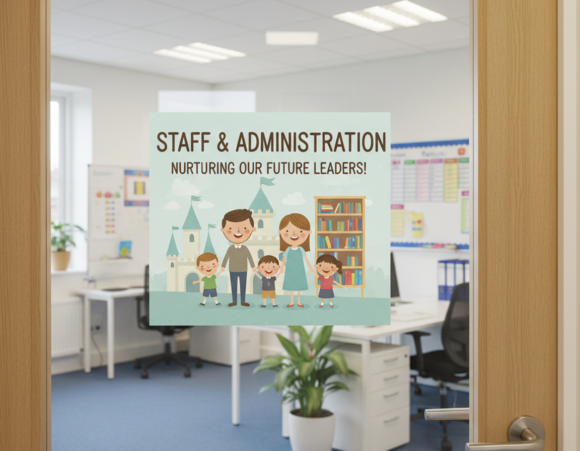 Preschool Staff & Administration Window Graphics Printing - Printed Today