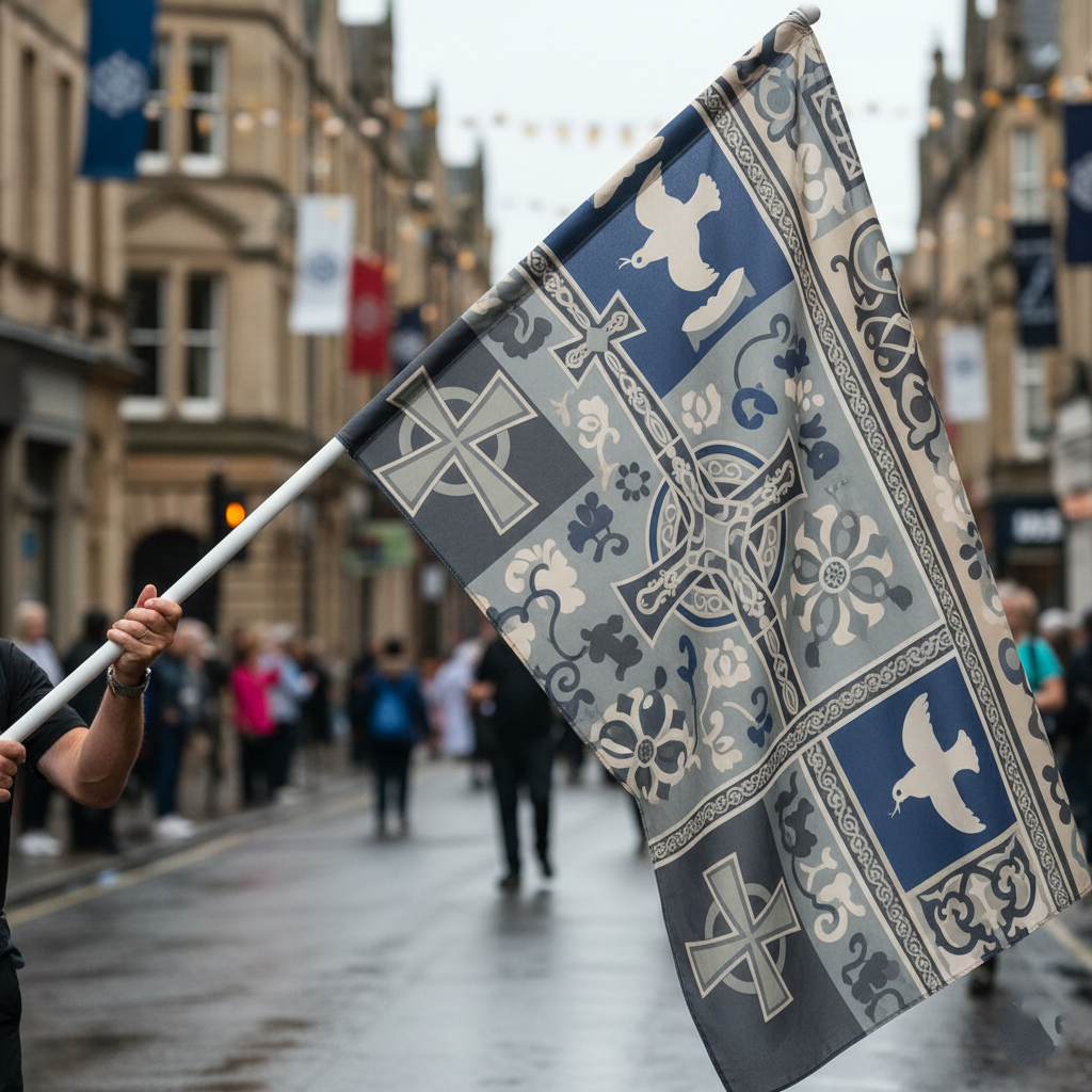 Religious Celebrations & Faith Events Hand Waving Flag Printing ...