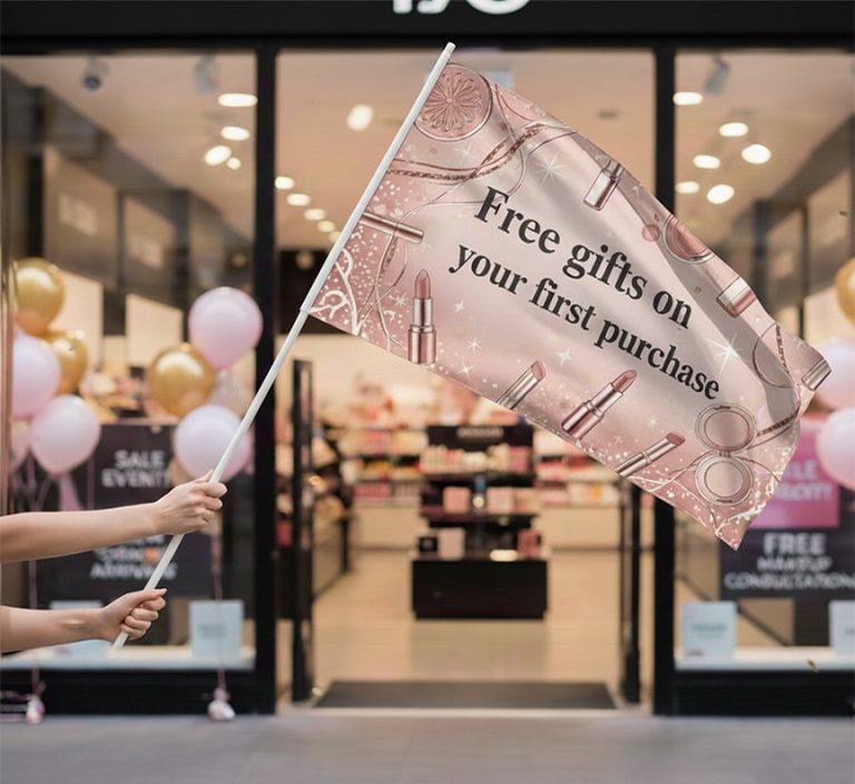 Retail Store Openings & Promotions Hand Waving Flag Printing - Printed ...
