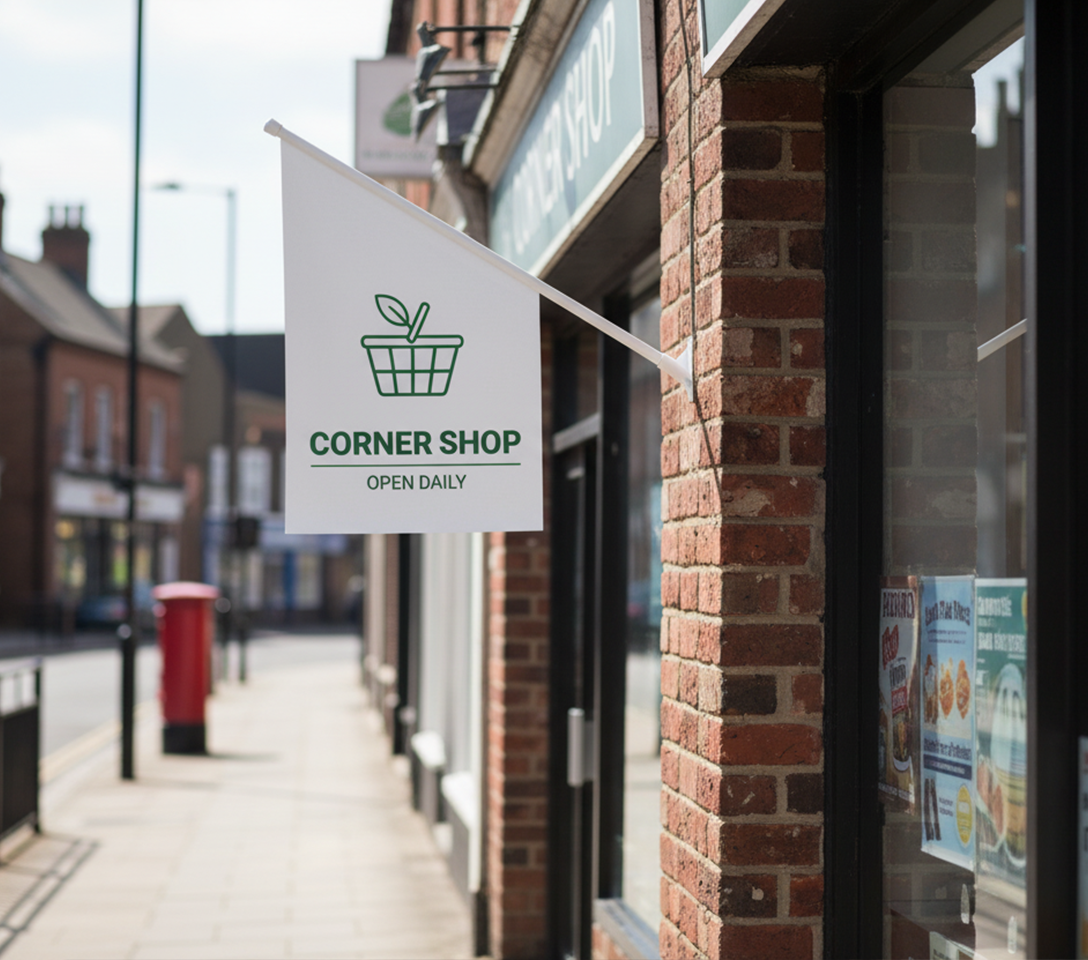 Shop Flag Printing UK | Custom Storefront Flags | Printed Today