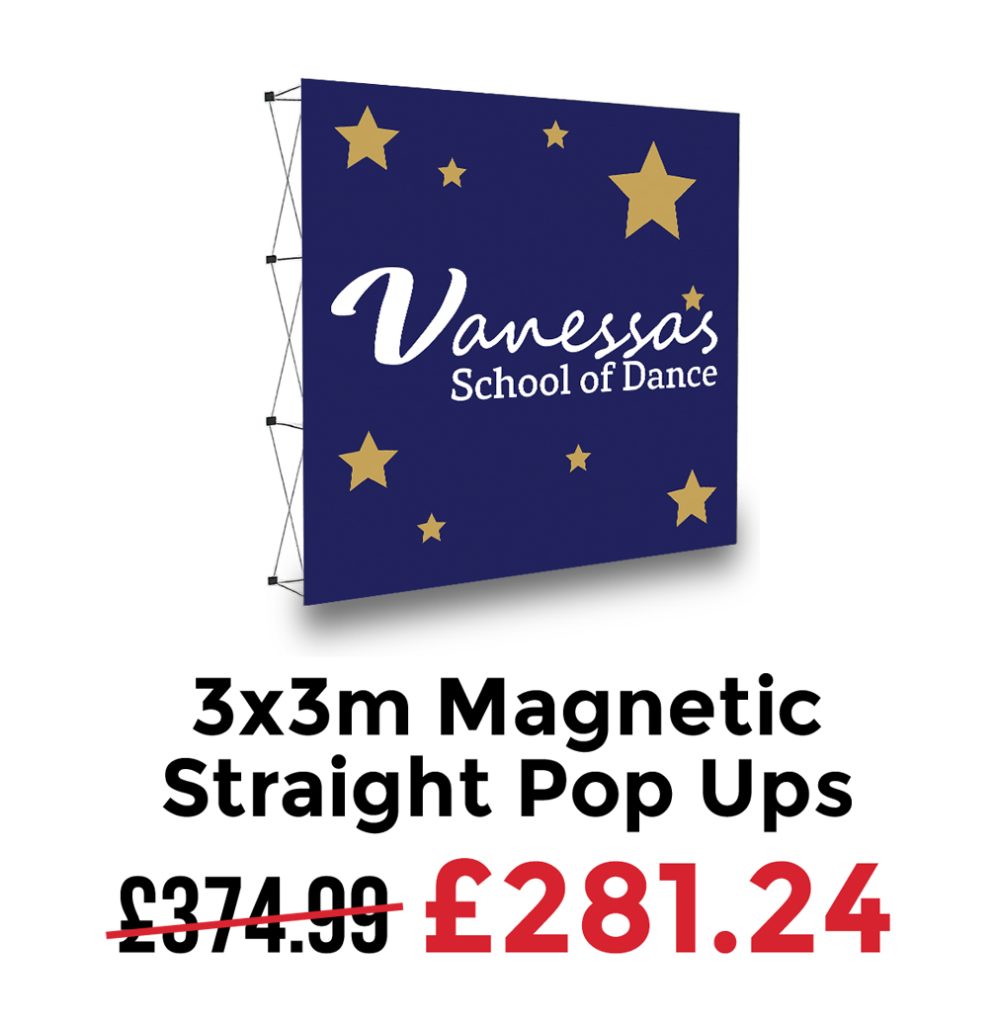 3x3m Magnetic Straight Exhibition Pop Up Stands - Printed TodayPrinted ...