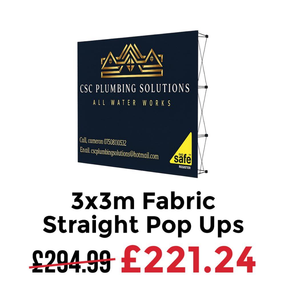 3x3m Fabric Straight Exhibition Pop Up Stands - Printed TodayPrinted Today