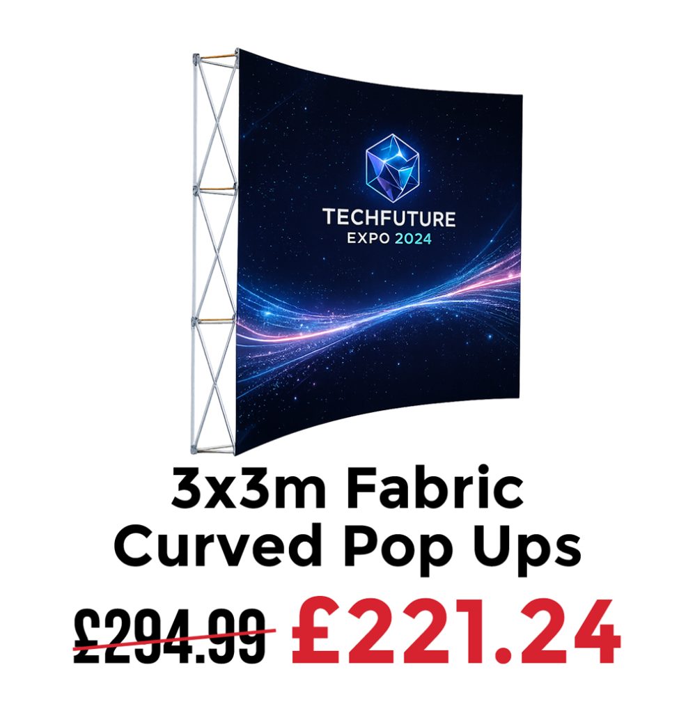 3x3m Fabric Curved Exhibition Pop Up Stands - Printed TodayPrinted Today